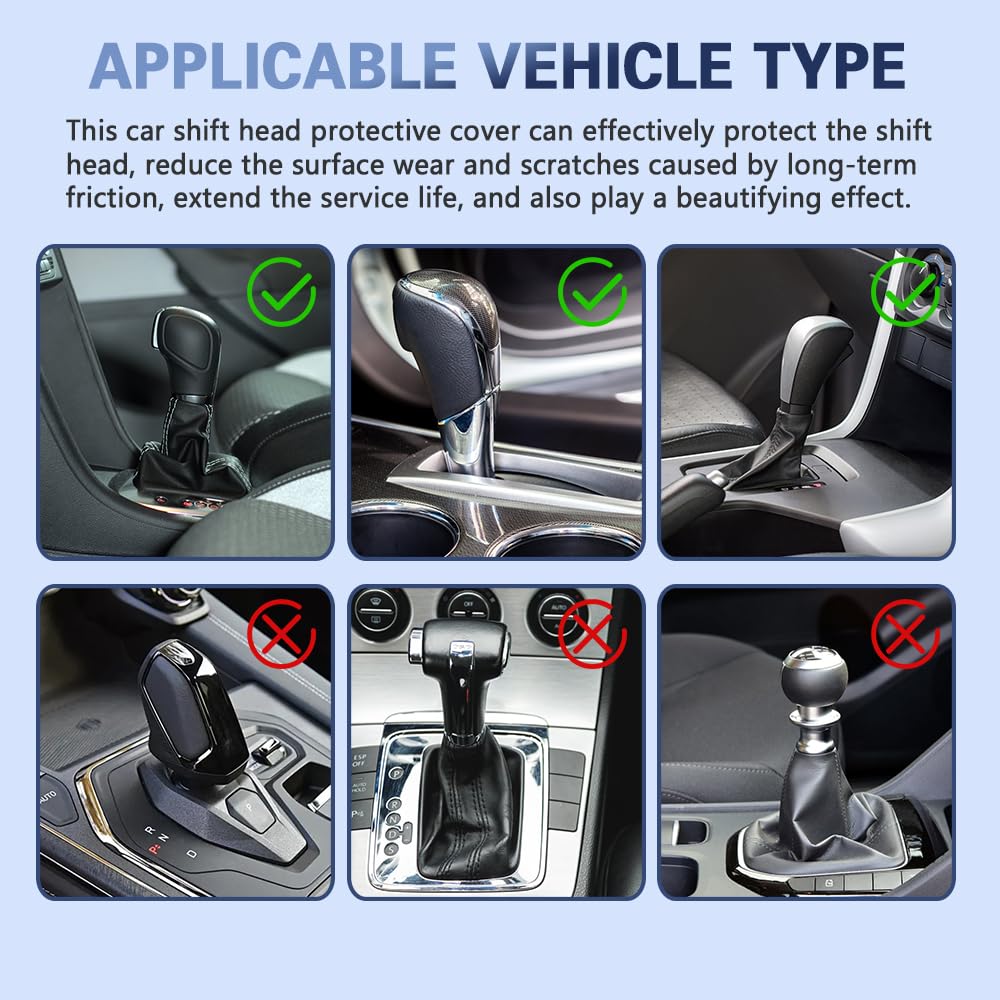 Middrivr Car Gear Shift Knob Cover, Car Shifter Cover, Anti-Slip Auto Knob Gear Stick Protector, Automotive Interior Accessories Silicone Automatic Stick Shift Cover Universal for Most Vehicles