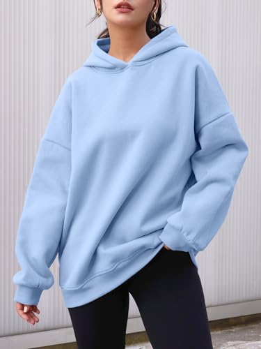 AUTOMET Womens Oversized Hoodies Fleece Sweatshirts Hooded Pullover 2025 Fashion Fall Clothes Trendy Outfits Winter Sweater LightBlue S