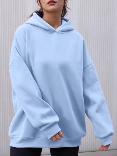 AUTOMET Womens Oversized Hoodies Fleece Sweatshirts Hooded Pullover 2025 Fashion Fall Clothes Trendy Outfits Winter Sweater LightBlue S