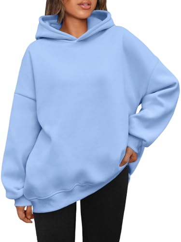 AUTOMET Womens Oversized Hoodies Fleece Sweatshirts Hooded Pullover 2025 Fashion Fall Clothes Trendy Outfits Winter Sweater LightBlue S