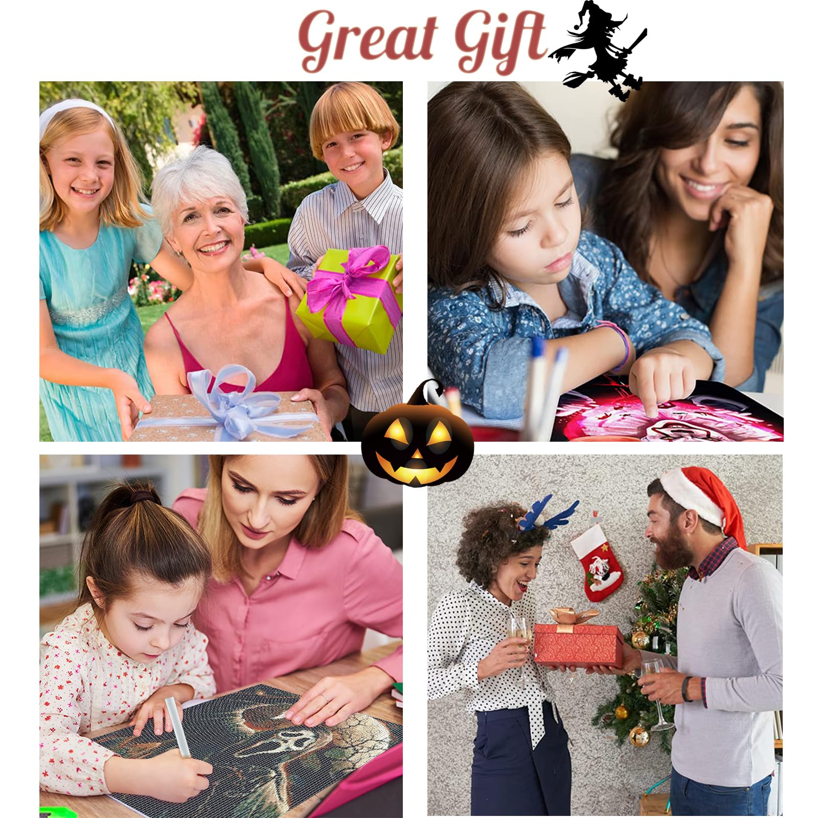 FLJZCZM Fall Pumpkin Diamond Painting Art Kits for Adult,Halloween Gnome DIY 5D Round Full Drill Crafts Diamond Gem Dotz Art Kit Gifts for Beginners Home Wall Decor Christmas Thanksgiving 12"x16"