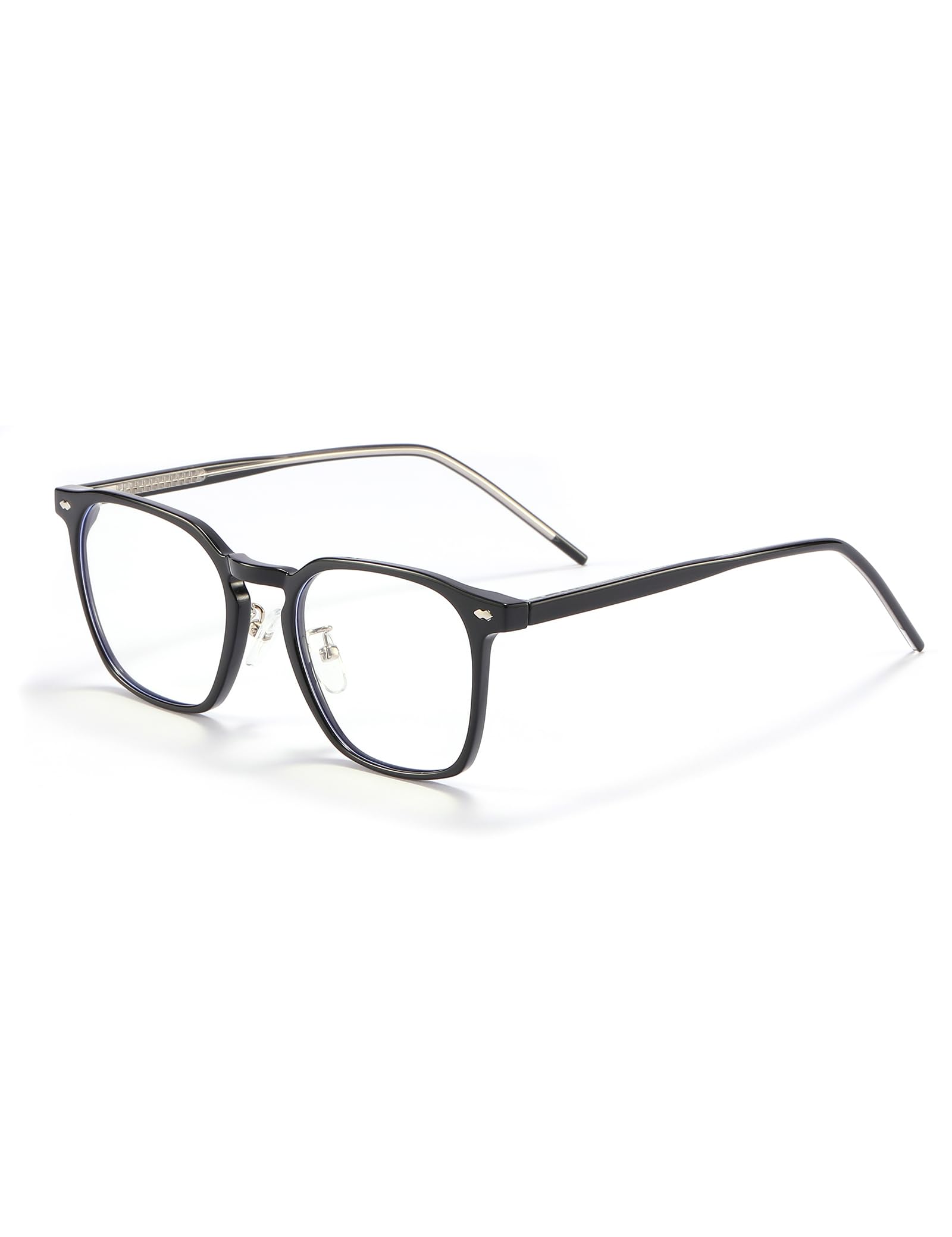 Baililai Blue Light Blocking Glasses - Lightweight Eyeglasses with Blue Ray Filtering for Computer Gaming (17131) (black-C1), 52-20-145