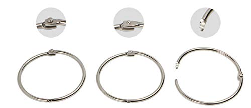 KTOJOY 1.5Inch (20 Pack) Loose Leaf Binder Rings, Nickel Plated Steel Binder Rings, Keychain Key Rings, Metal Book Rings, Silver, for School, Home, or Office
