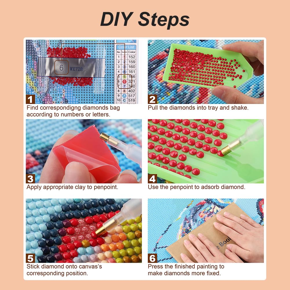 Acudotr Diamond Painting Kits for Adults, 5D DIY Diamond Art Kits for Beginners, Full Drill Diamond Painting Kits for Home Wall Decor, Dreamcatcher, 12x16 Inch