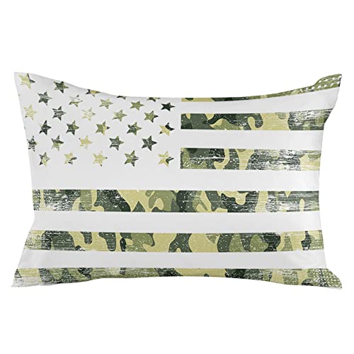Funnywall88 Waterproof Throw Pillow Covers Set of 2 Camo Couch Pillow Cases Outdoor Sofa Cushion Cover Home Decor for Bed Living Room, 20" x 12"