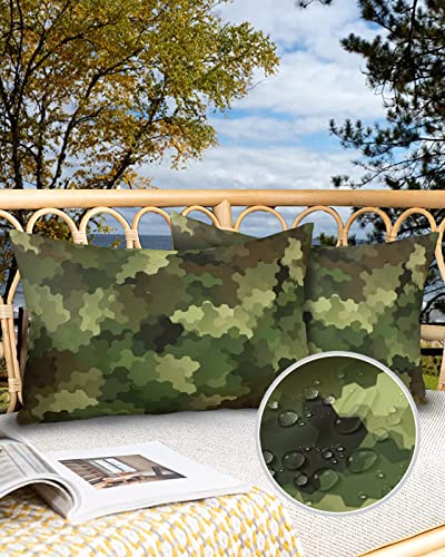 Meet 1998 Throw Pillow Covers 20x12 - Set of 2 Waterproof Pillow Cushion Cases,Camo Pillowcases Decorative Outdoor Pillow Cover for Sofa Couch Bedroom