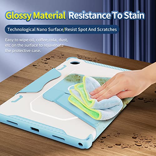 Stand Tablet Cover Lightweight Rugged Shockproof Compatible with Samsung Galaxy Tab A8 10.5 inch 2021 (SM-X200/X205) Tablet Case,Folding Stand Folio Cover Protective with Shoulder Strap/Auto Sleep Wak