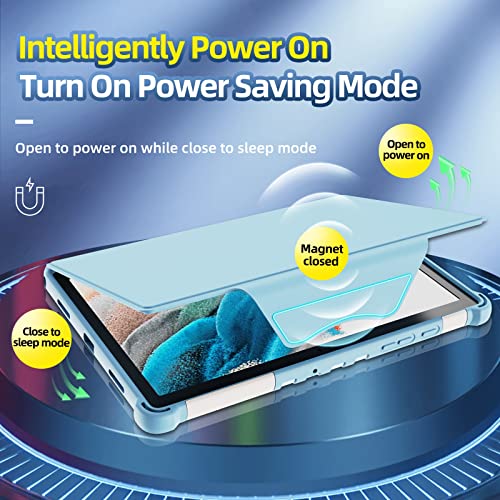 Stand Tablet Cover Lightweight Rugged Shockproof Compatible with Samsung Galaxy Tab A8 10.5 inch 2021 (SM-X200/X205) Tablet Case,Folding Stand Folio Cover Protective with Shoulder Strap/Auto Sleep Wak
