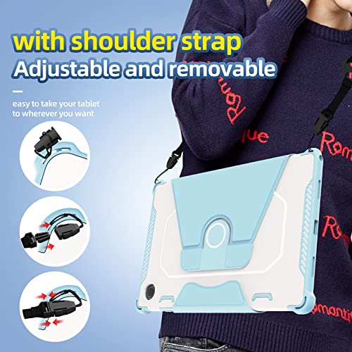 Stand Tablet Cover Lightweight Rugged Shockproof Compatible with Samsung Galaxy Tab A8 10.5 inch 2021 (SM-X200/X205) Tablet Case,Folding Stand Folio Cover Protective with Shoulder Strap/Auto Sleep Wak