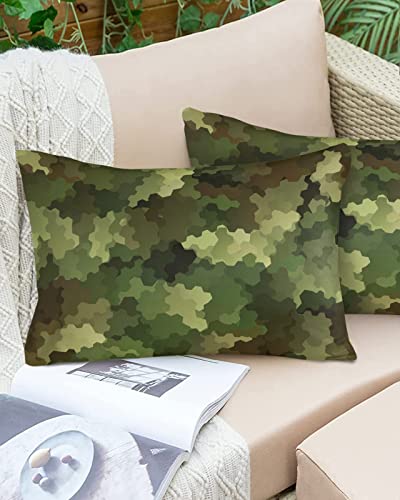 Meet 1998 Throw Pillow Covers 20x12 - Set of 2 Waterproof Pillow Cushion Cases,Camo Pillowcases Decorative Outdoor Pillow Cover for Sofa Couch Bedroom