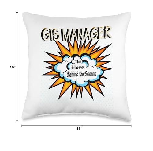 GIS MANAGER Gifts GIS Manager-Funny Hero Job Throw Pillow, 16x16, Multicolor