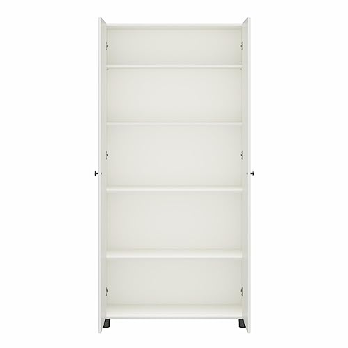 SystemBuild Evolution Kendall Fluted 36" Wide 2 Door Storage Cabinet, White