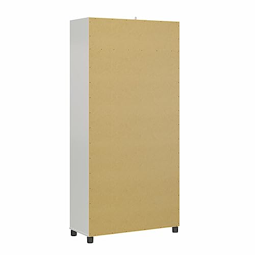 SystemBuild Evolution Kendall Fluted 36" Wide 2 Door Storage Cabinet, White