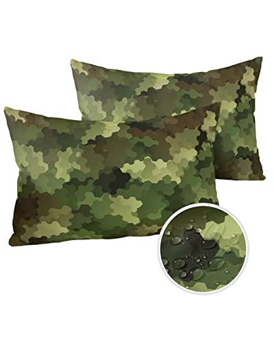 Meet 1998 Throw Pillow Covers 20x12 - Set of 2 Waterproof Pillow Cushion Cases,Camo Pillowcases Decorative Outdoor Pillow Cover for Sofa Couch Bedroom