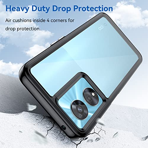 DFTCVBN Phone Case for OnePlus Nord N300 Case, Oppo A57 CPH2389 OnePlus N20 SE Case with Screen Protector, Soft Bumper with Clear Crystal PC Hard Back Shockproof Cover for OnePlus Nord N300 5G Black