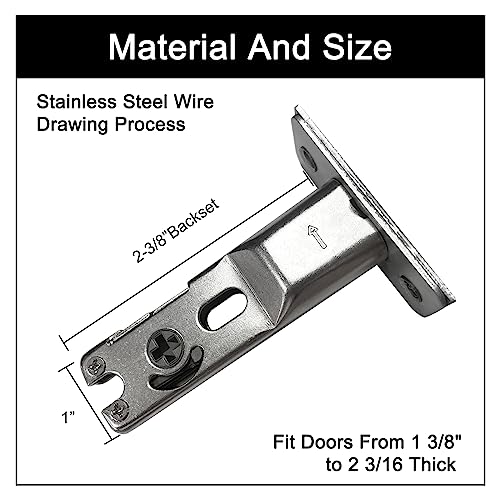 Round Pocket Door Lock with Keys - Recessed 2 Sided Handle Hardware for Privacy Barn Door and Sliding Door with Latch - Fits 1 3/8” to 2 3/16” Thickness Door (Black-Entry, 1 Pack)