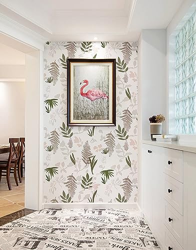 Contact Paper Floral Peel and Stick Wallpaper Modern Leaf Contact Paper Removable Wallpaper Decorative Self Adhesive Wallpaper 17.3" x 118.1"