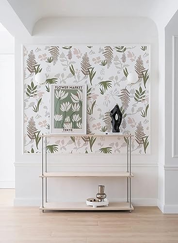 Contact Paper Floral Peel and Stick Wallpaper Modern Leaf Contact Paper Removable Wallpaper Decorative Self Adhesive Wallpaper 17.3" x 118.1"
