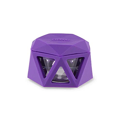 Ooze Geode Silicone Glass Container 10mL (Ultra Purple) 1ct - (1.6"x1") Glass Silicone Container - Gemstone Shape Silicone Container With Glass Stash Jar Insert - Glass Silicone Containers