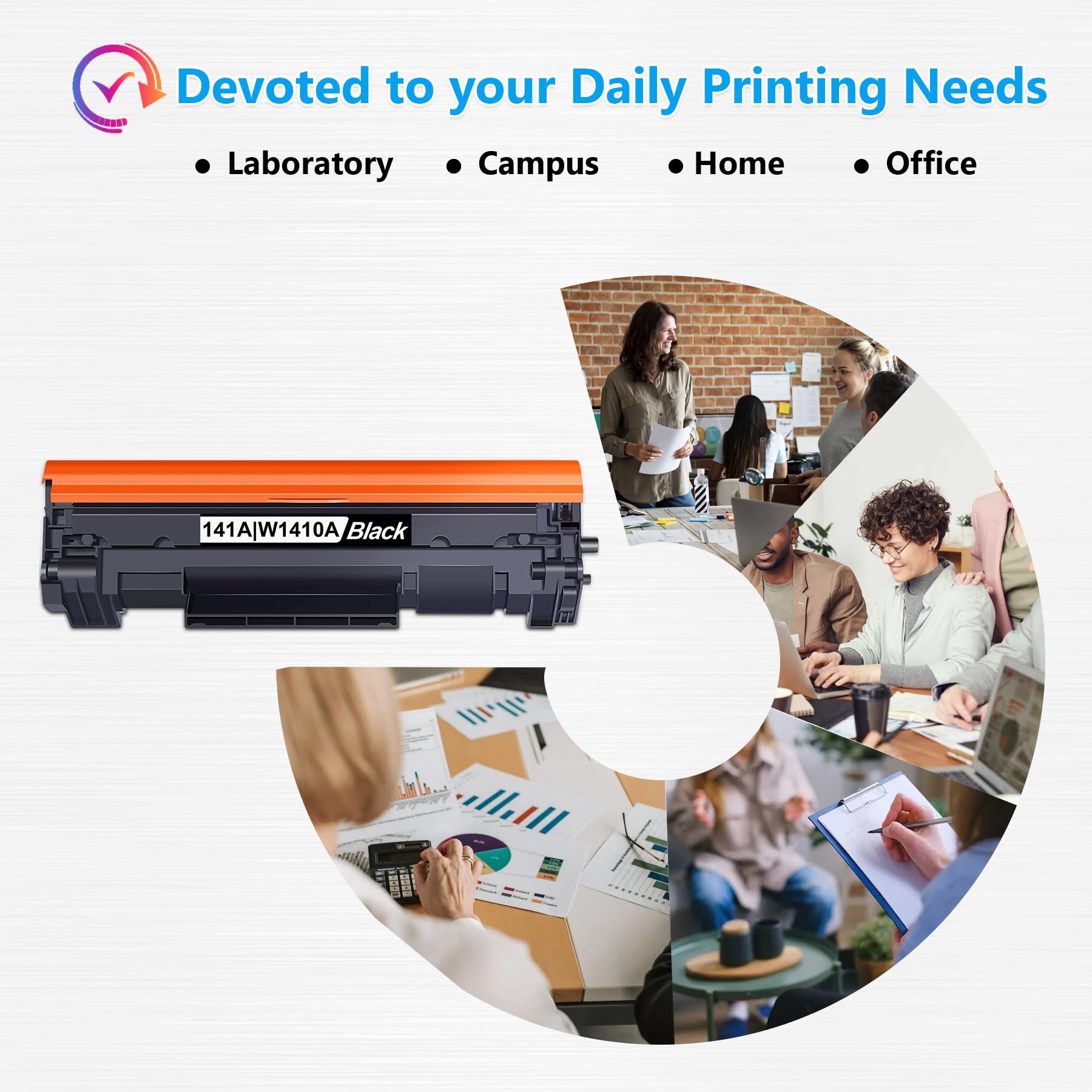 (with Chip) 141A Black Toner Cartridge, W1410A 2 Pack: 141A Toner Replacement for HP 141A Toner Compatible with Compatible with Laser M110w (7MD66F), Laser MFP M140w (7MD72F) Printer | 141A W1410A