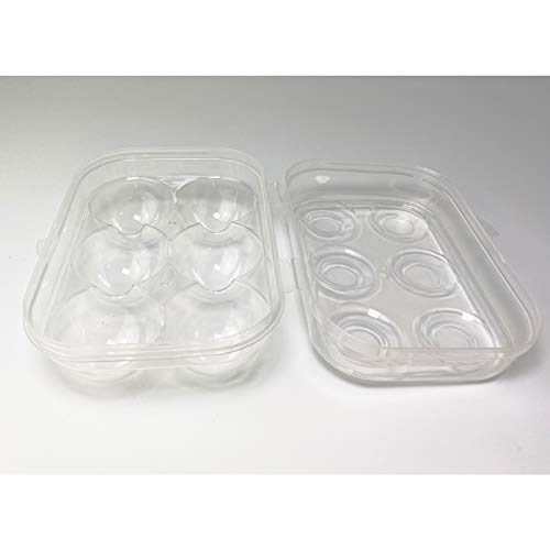 JAMOR 6 Grid Egg Storage Box Refrigerator Crisper Egg Protection Box Portable Egg Carriage Container For Camping Picnic Essential (White)