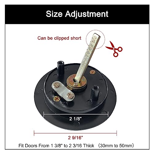 Round Pocket Door Lock with Keys - Recessed 2 Sided Handle Hardware for Privacy Barn Door and Sliding Door with Latch - Fits 1 3/8” to 2 3/16” Thickness Door (Black-Entry, 1 Pack)