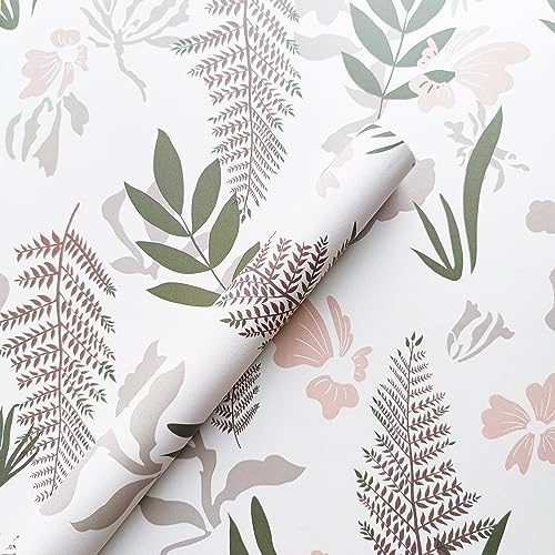 Contact Paper Floral Peel and Stick Wallpaper Modern Leaf Contact Paper Removable Wallpaper Decorative Self Adhesive Wallpaper 17.3" x 118.1"