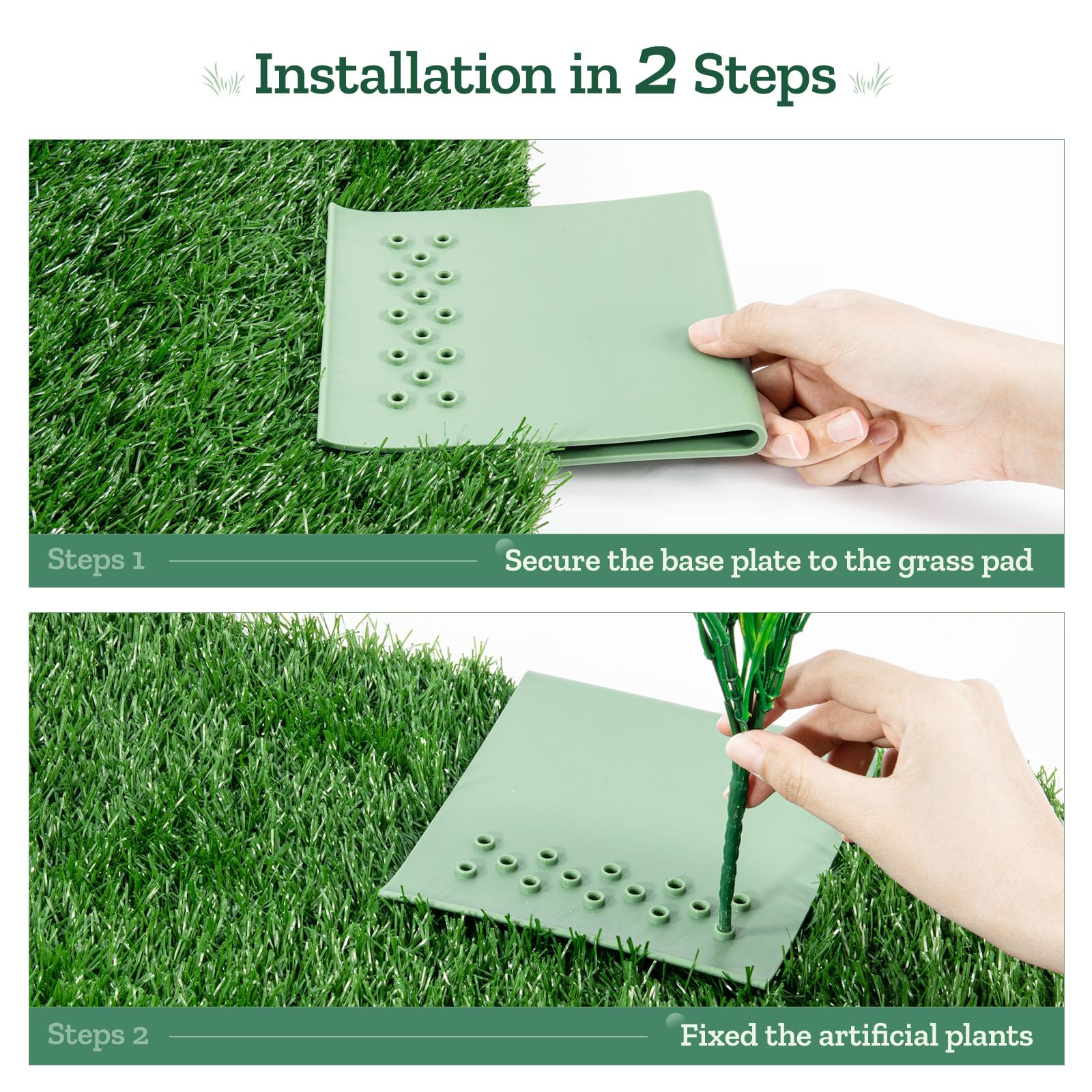 Dog Pee Post for Guiding Dog Urination and Prevent Urine Splash, Reusable Artificial Grass Plants for Indoor and Outdoor Dog Potty Training 1set 8pcs