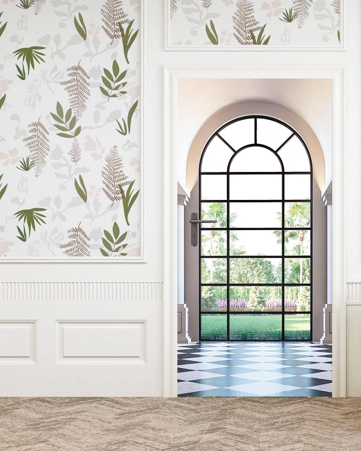 Floral Peel and Stick Wallpaper Modern Leaf Contact Paper Removable Wallpaper Decorative Self Adhesive Wallpaper Wall Paper 17.3" x 393.7"