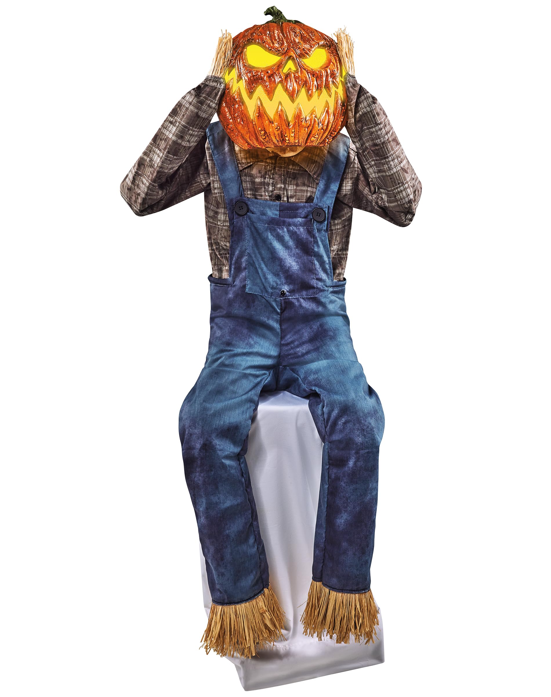 Spirit Halloween 3.6 Ft Lil Jack Carver Animatronic | Decorations | Animated | Yellow Light Up LEDs | Pop-Up Motion