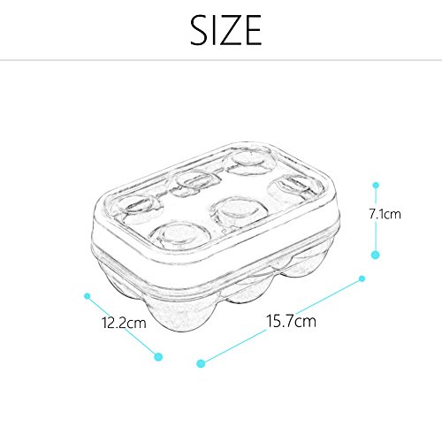 JAMOR 6 Grid Egg Storage Box Refrigerator Crisper Egg Protection Box Portable Egg Carriage Container For Camping Picnic Essential (White)