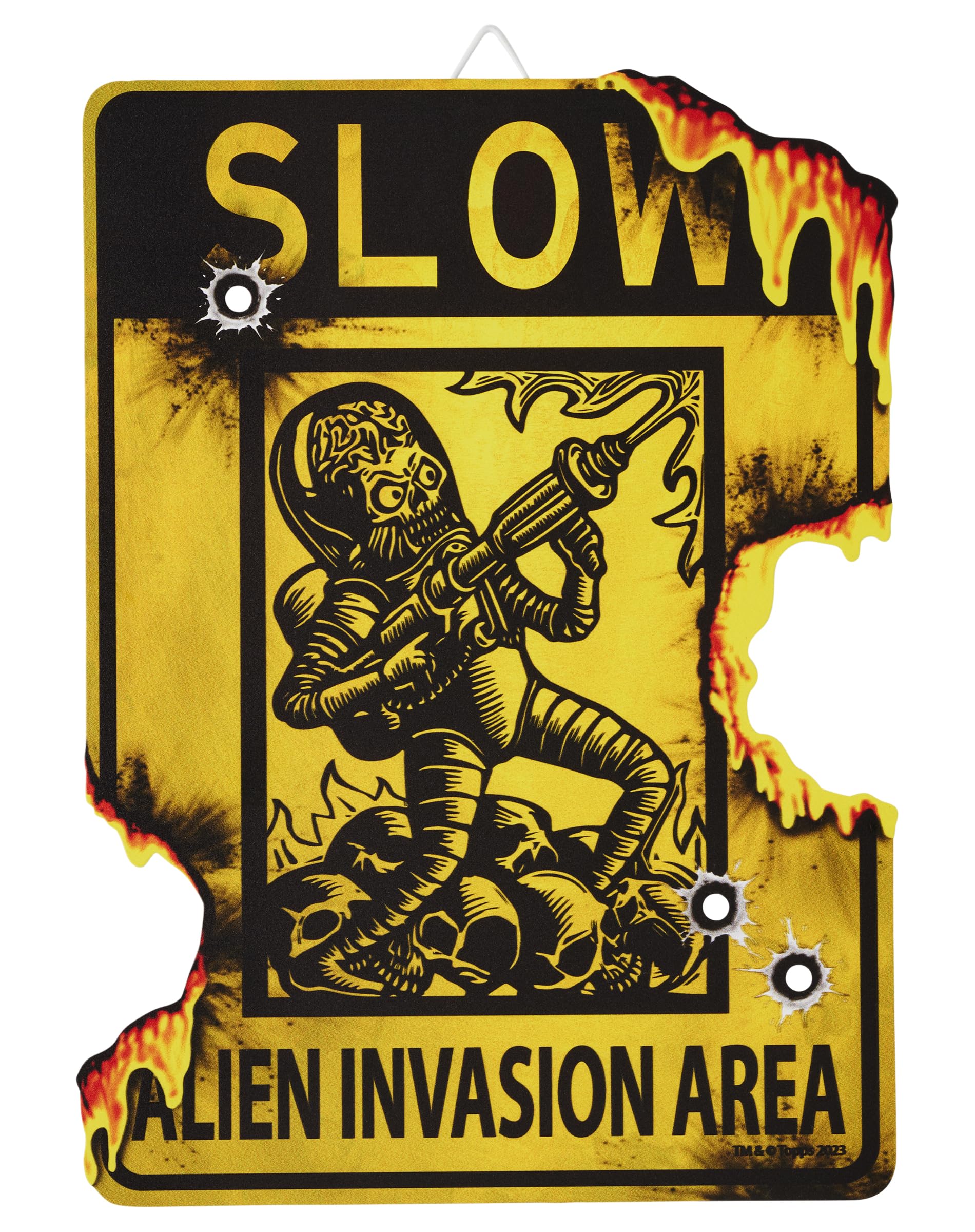 Spirit Halloween Mars Attacks! Alien Invasion Area Sign | Officially Licensed | Halloween Décor