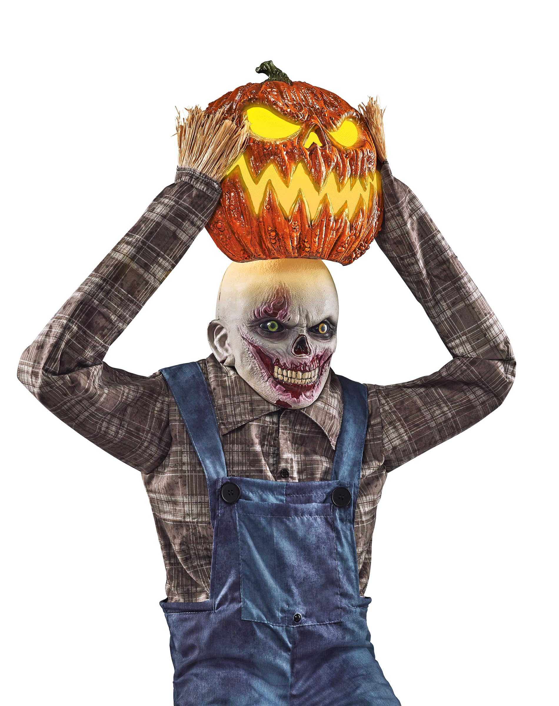Spirit Halloween 3.6 Ft Lil Jack Carver Animatronic | Decorations | Animated | Yellow Light Up LEDs | Pop-Up Motion