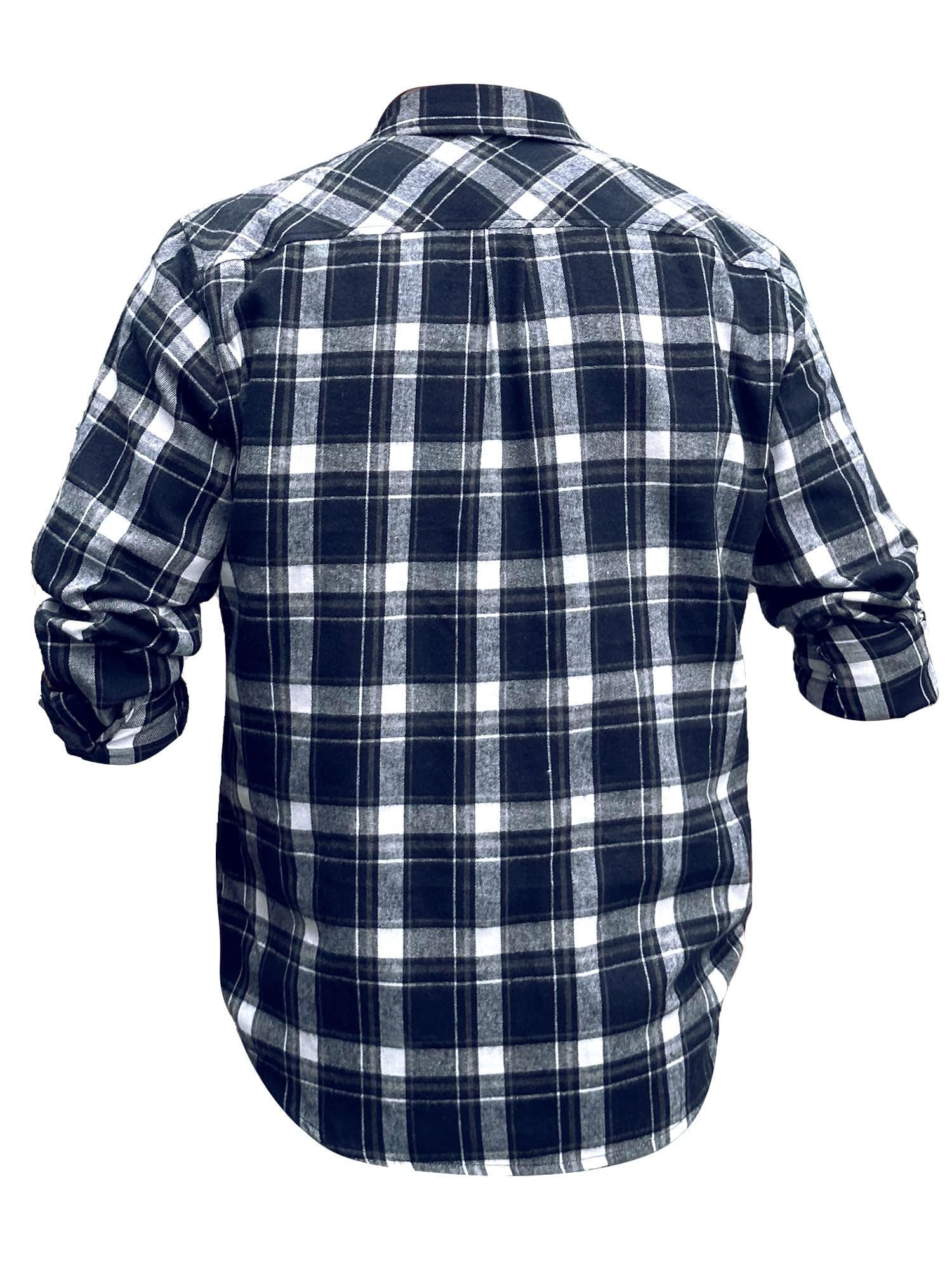 Comdecevis Men's Casual Button Down Flannel Plaid Shirts Long Sleeve Corduroy Cuffs Western Cowboy Club Shirt