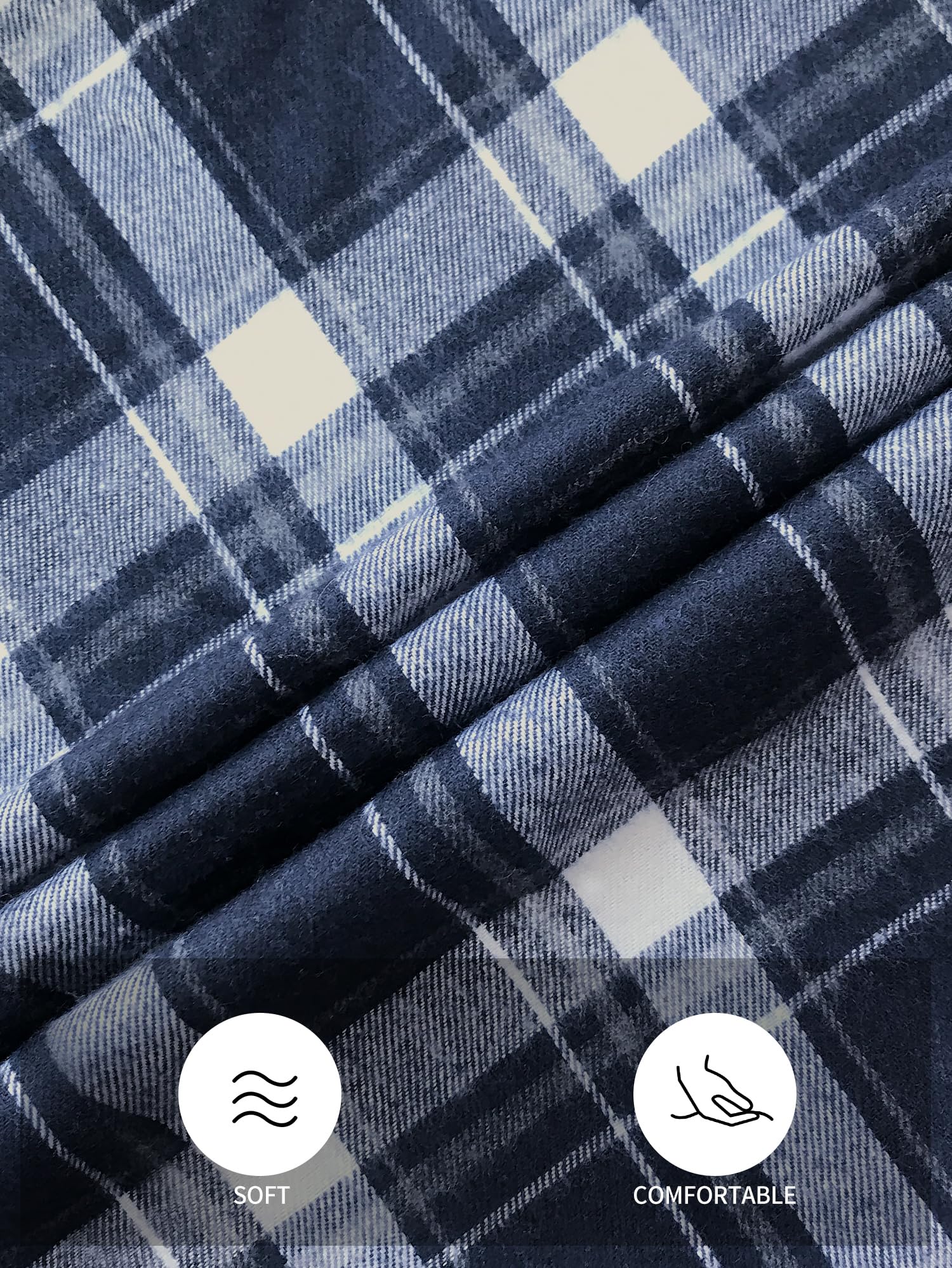 Comdecevis Men's Casual Button Down Flannel Plaid Shirts Long Sleeve Corduroy Cuffs Western Cowboy Club Shirt