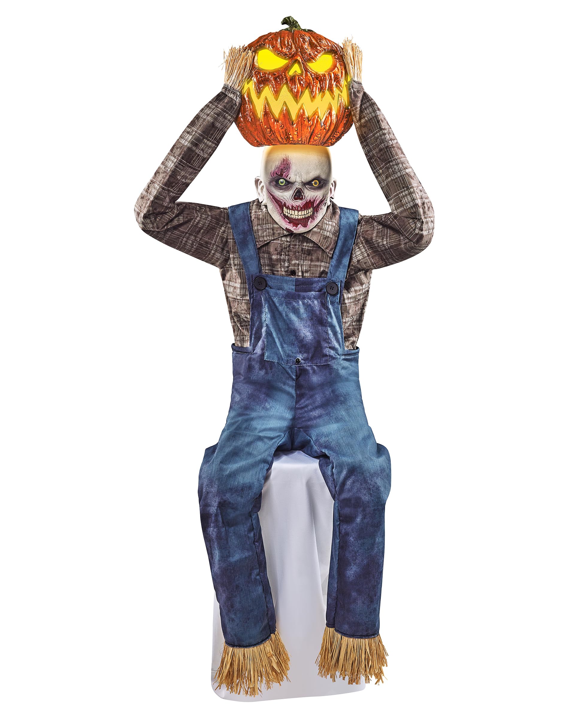Spirit Halloween 3.6 Ft Lil Jack Carver Animatronic | Decorations | Animated | Yellow Light Up LEDs | Pop-Up Motion
