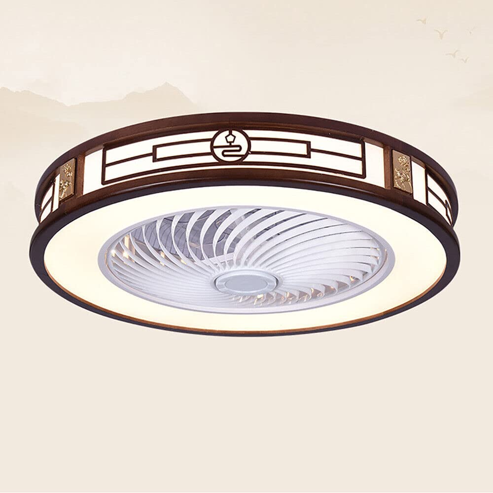 64W Rotatable Light with Ceiling Fan, Wood Reversible Ceiling Fans with Lights Remote Control, Timing&3 LED Color 3 Wind Speeds Noiseless Ceiling Fan with Lights for Bedroom Living Room
