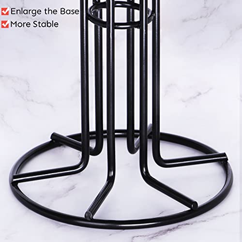 HULISEN Mug Tree for Large Mugs, Counter Coffee Mug Holder with 6 Hooks, Metal Standing Coffee Cup Tree for Easy Pick and Place, Mug Rack for Large Cups, Black