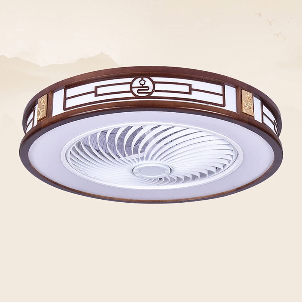 64W Rotatable Light with Ceiling Fan, Wood Reversible Ceiling Fans with Lights Remote Control, Timing&3 LED Color 3 Wind Speeds Noiseless Ceiling Fan with Lights for Bedroom Living Room