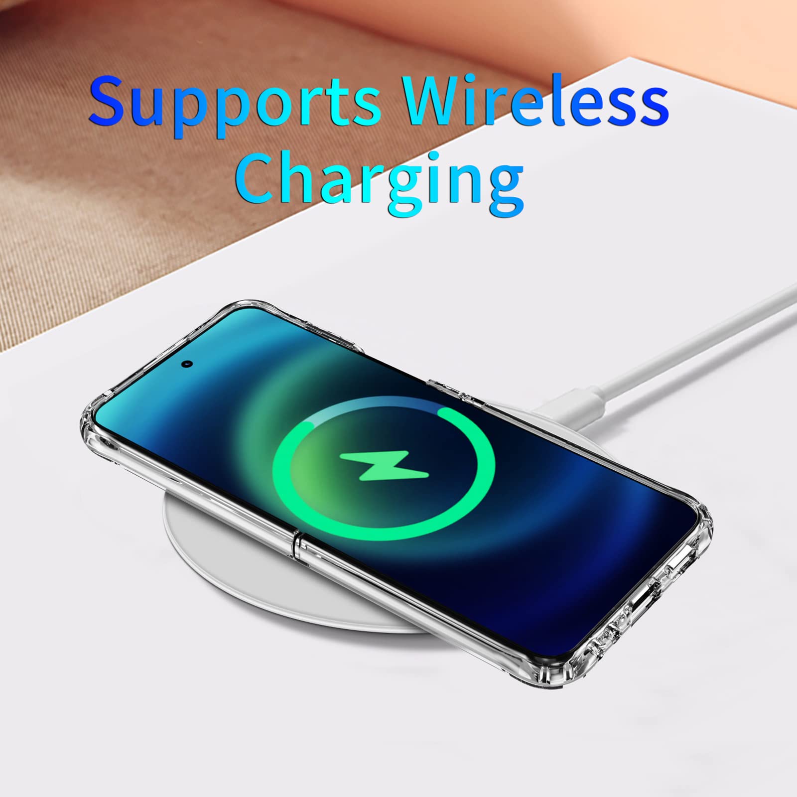 KUGEW for Samsung Galaxy Z Flip 5 Clear Case, Crystal Clear Slim Fit Thin Transparent Phone Cover Soft TPU Bumper Corners Rubber Shockproof Anti-Slip Heavy Duty Protection (Clear)