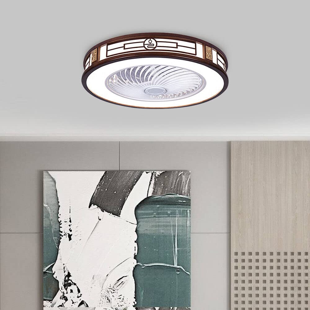 64W Rotatable Light with Ceiling Fan, Wood Reversible Ceiling Fans with Lights Remote Control, Timing&3 LED Color 3 Wind Speeds Noiseless Ceiling Fan with Lights for Bedroom Living Room