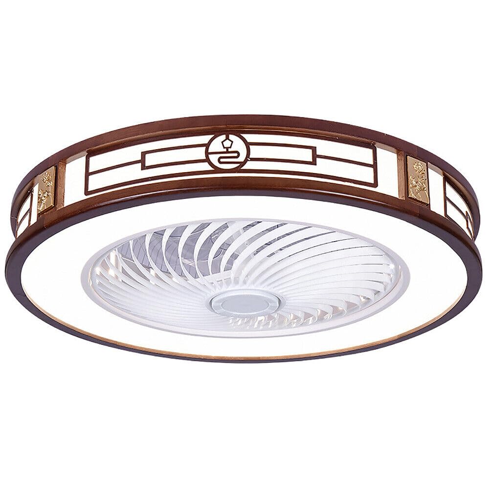 64W Rotatable Light with Ceiling Fan, Wood Reversible Ceiling Fans with Lights Remote Control, Timing&3 LED Color 3 Wind Speeds Noiseless Ceiling Fan with Lights for Bedroom Living Room