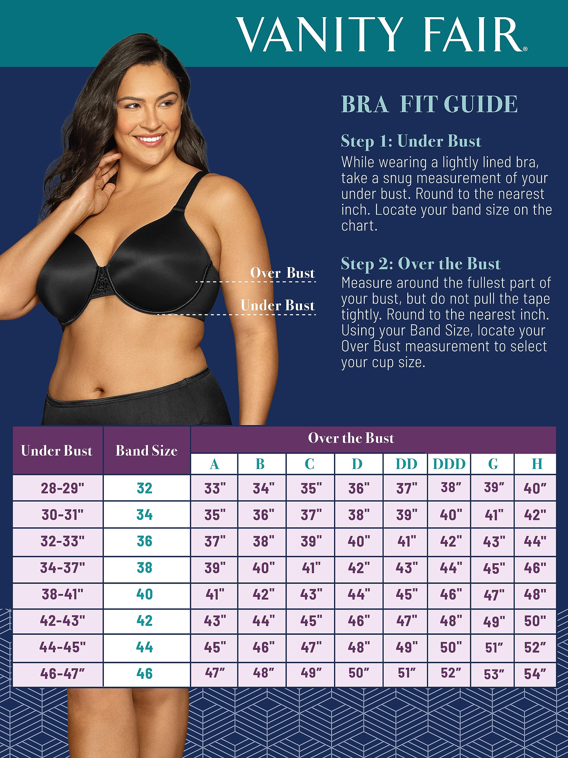 Vanity Fair Women's Beauty Back Smoothing Bra, Minimizes Bust Line up to 1.5", Non Padded Cups up to H, Damask Neutral, 36DDD