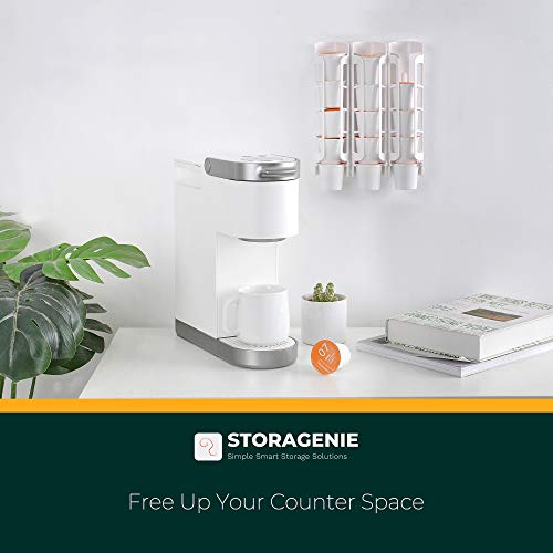 STORAGENIE Coffee Pod Holder for Keurig K-cup, Side Mount K Cup Storage, Coffee Pod Organizer, Perfect for Small Counters (2 Pack| For 10 K-Cups, White)