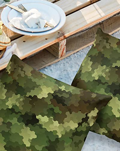 Funnywall88 Waterproof Throw Pillow Covers Set of 2 Camo Couch Pillow Cases Outdoor Sofa Cushion Cover Home Decor for Bed Living Room, 16" x 16"