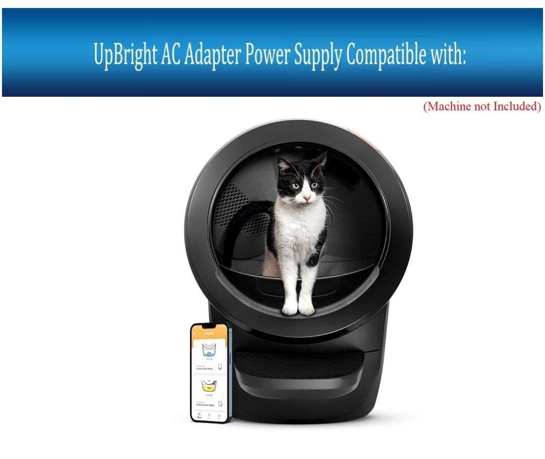 UpBright 15V AC/DC Adapter Compatible with Whisker Litter Robot 4 Open Air Connect LR4-PS-US LR4 LR4-PS Self Cleaning Cat Litter Box CW1502000RE PUR-2030 15VDC 2A 30W Power Supply Cord Battery Charger