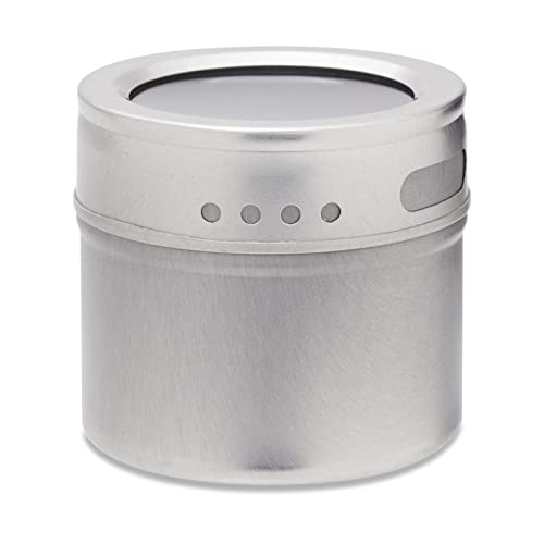 Juvale Set of 20 Magnetic Spice Containers Storage Tins with Clear Sift and Pour Lids, 94 Labels, 3.4 oz Metal Seasoning Jars for Refrigerator