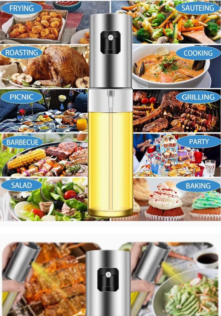 Olive oil spray Bottle, Oil Mister,100ml Spray Bottle, Olive Oil Spray for Salad, BBQ, Kitchen Baking, Roasting