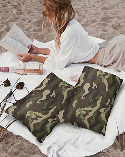 Meet 1998 Throw Pillow Covers 20x12 - Set of 2 Waterproof Pillow Cushion Cases,Army Green Desert Camo Pillowcases Decorative Outdoor Pillow Cover for Sofa Couch Bedroom