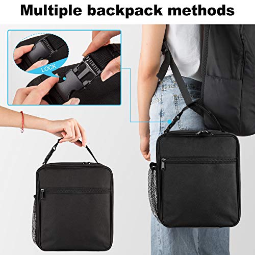 LivingAid Insulated Lunch Bag for Men Women Adults with Flatware Set, Portable Small Reusable Lunch Box Container for Office, Outdoors, On the Go
